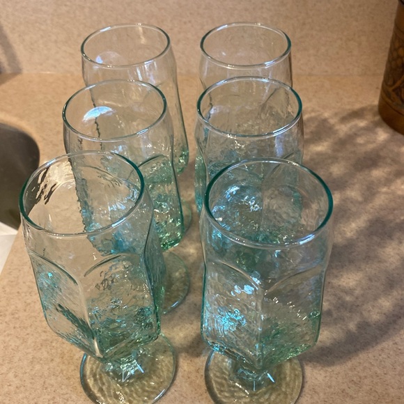 Libbey | Dining | Vintage 97s Libbey Chivalry Textured Light Green ...